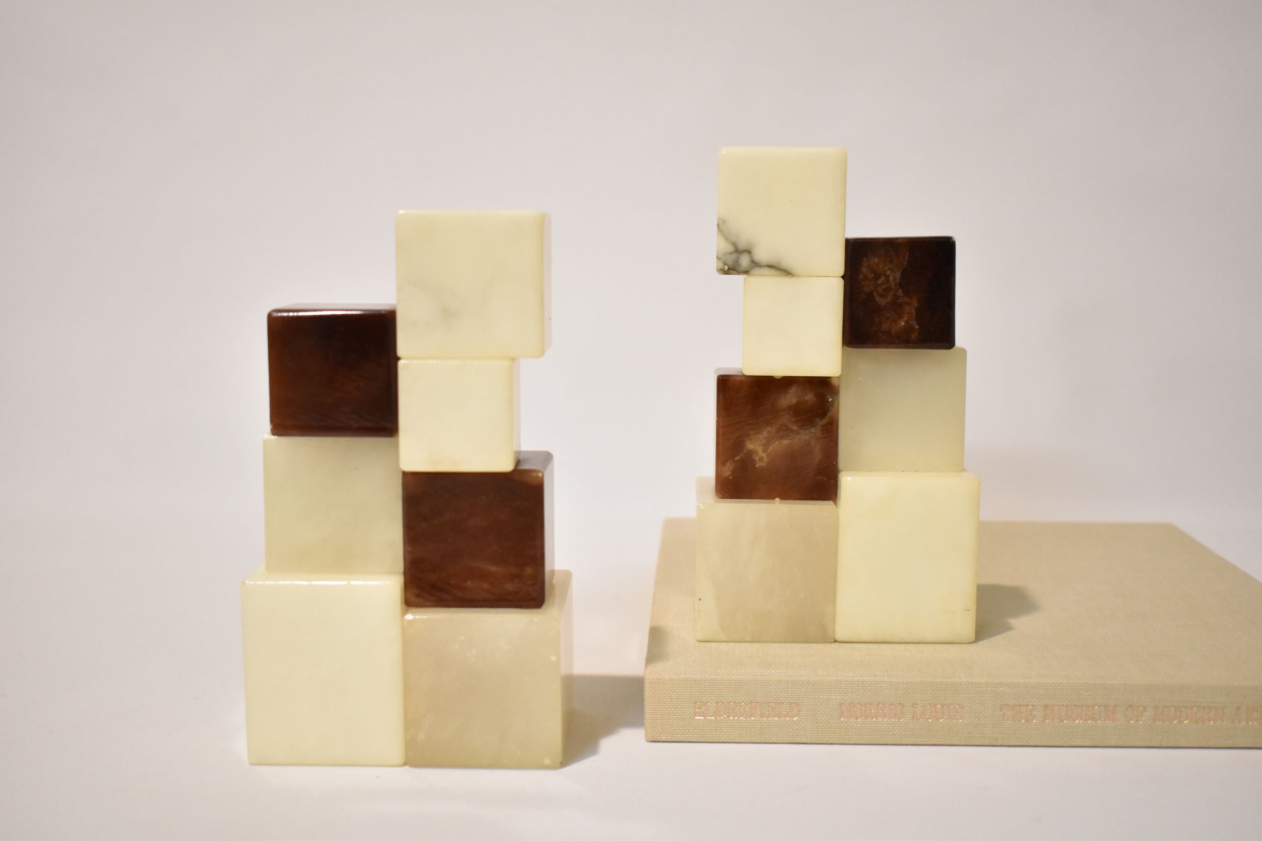 Neutral Alabaster Block Bookends – Rose Vintage